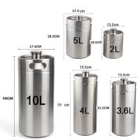 China Bar Home Brew Stainless Steel Portable 2 L 5 Liter 10 L Draft Mini Beer Kegs dispenser for sale