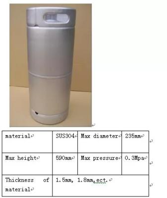 China US Small Beer Kegs For Home Use , 20 Litre Beer Keg 1.2/1.8mm Thickness for sale