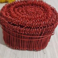 China Yellow Green Double Loop Rebar Tie Wire ASTM A853 Polyethylene Coated for sale