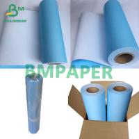 China 80gsm Inkjet Printer Paper Blueprints One Side Blue, One Side White 880mm X 50m 100m 150m Roll Core 2