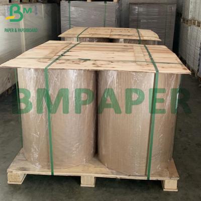 China 35gsm Single Side Glossy MG Golden Brown Ribbed Kraft Paper Roll For Packaging for sale