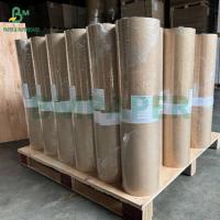China 60gram 30in Width 1 Side MG Pure Brown Ribbed Kraft Paper For Package for sale