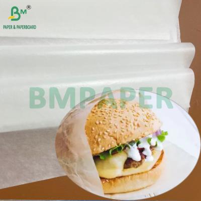China Oil-resistant 30grs 35grs White Wax Paper for Packing Sandwichs Hamburgers for sale
