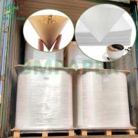 China Food Grade Bleached Unbleached 40GSM 50GSM Coffee Filter Paper Roll 1200mm for sale