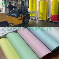 China 57gsm 60gsm NCR Carbonless Paper Rolls 12inch Rolls, CB White CFB Blue CF Canario for sale
