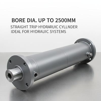 China Bore Diameter Up To 2500mm Industrial Welded Hydraulic Cylinder Straight Trip Working Method Ideal For Hydraulic Systems for sale