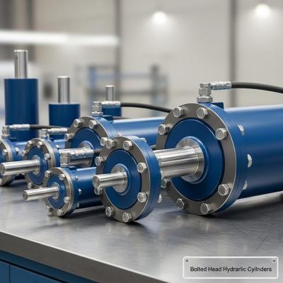 China Bolted Head Mounting Type Bolted Head Hydraulic Cylinders Bore Diameter Range 20mm 500mm Heavy Duty Hydraulic Cylinders for sale
