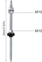 China SUS304 Double End Dowel Screw for Metal Roof M10 Double Thread Tapping Hanger Screw for sale