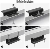 China Metal/Tin Roof Solar Panel Mounting 4pcs Black Z Brackets for Panel Installation for sale
