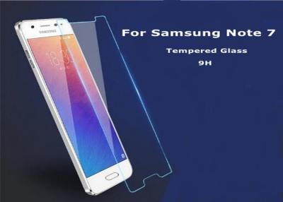 China Glass Tempered Samsung Note 7 Screen Protector 2.5 D 9H Clear Scratch Proof for sale
