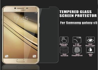 China Toughened Glass Golden Samsung C5 Screen Protector Film 2.5 D Impact Resistant for sale