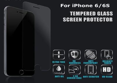 China Black Glass Shatterproof iPhone 6 6S Screen Protector Fingerprint Resistant for sale