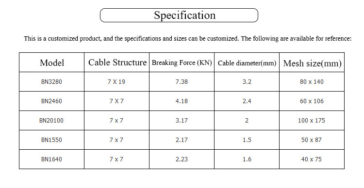 Oxidation Stainless Steel Ferrule Cable Wire Rope Mesh