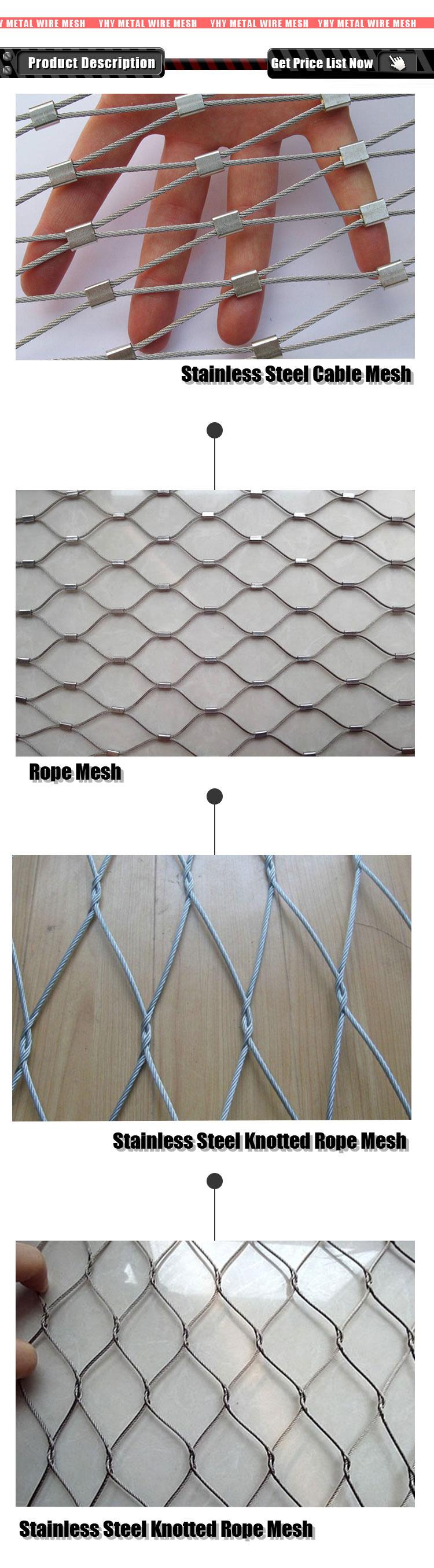 Hand-Woven Stainless Steel Rope Ferrule Cable Zoo Wire Mesh