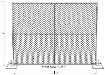China 4'x12ft US standard construction chain mesh fence tubing 1⅝