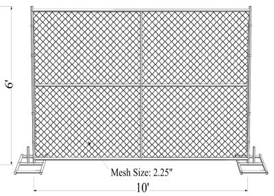 China 6' x 10' “Smart Kids” temporary chain link fence panels 1.625