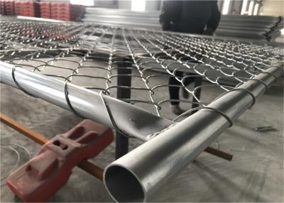China Chain Link Fence Panels Hot dipped To Be 366gram/sqm tube 32mm wall thickness 15ga and chain mesh 2