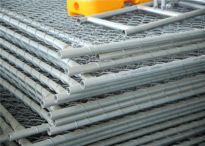 China Chain Link Fabric Construction Fence Panels 6' height width 14' width Mesh 65mm x 65mm ASTM hot dipped galvanized for sale