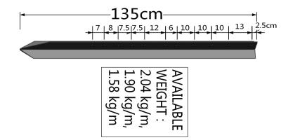 China 1350mm Y star picket 1.86kg per meter hot dipped galvanized for sale