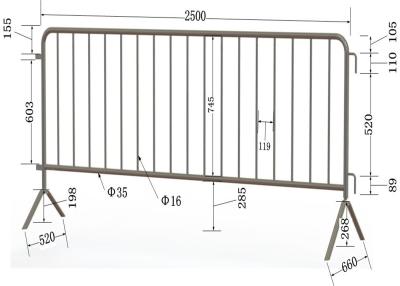 China Hot sale road safety metal pedestrian used crowd control barrier for sale