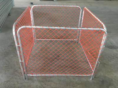 China Rubbish Cage 50mm*50mm orange chain link infilled mesh construction barriers for sale