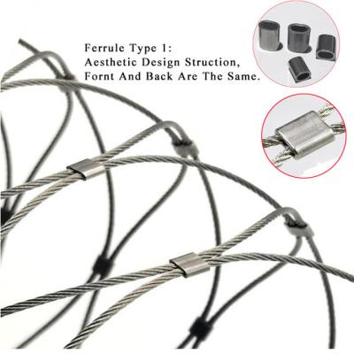 China Ferruled Stainless Steel Wire Rope Mesh Complied with  BS EN ISO 9001:2015 Stainless Steel 316 for sale