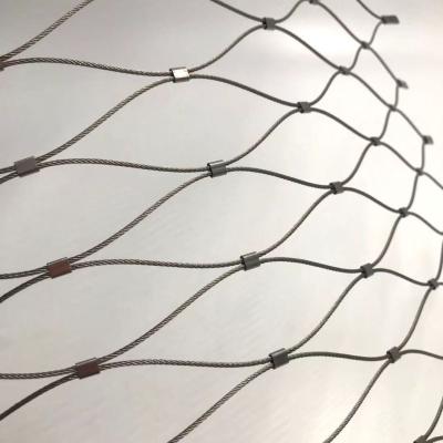 China Ferruled Type Stainless Steel Wire Rope Mesh AISI 316 L Materials Mesh 25mmx25mmx3.00mm for sale