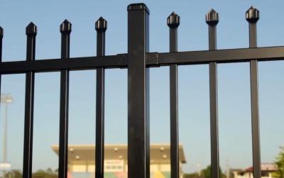 China High-security prefab fence panels steel galvanized/powder coated steel picket fencee for sale