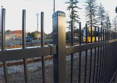 China Black Industrial Garrison Steel Picket Fencing / Garrison Steel Picket Fencing for sale
