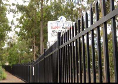 China Security Fence, Tubular Fencing, Crimp-Top steel Black Fence Panels for sale