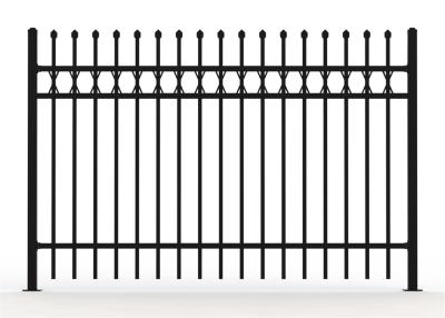 China Crimped Spear Steel Picket Crimped Spear Fencing Panels 4 Horizontal Tube for sale