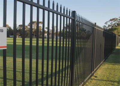 China Black powder coated security backyard metal steel picket fence for sale