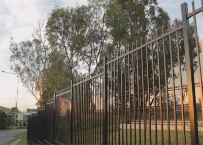 China 2400mm Width Galvanized Steel Spear Top Garrison Fence Panel/Steel Picket Fencing for sale