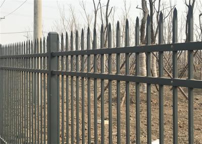 China Steel Tubular Garrison Security Fence Panels 2.1m*2.4m WA area Rail 40mm*1.5mm Picket 25mm*1.2mm Stain Black Powder for sale