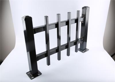 China Garrison Fencing Panels 2.4m*2.4m width Upright picket 15 pieces Spacing 130mm Rail 40mm wall thickness 1.6mm for sale