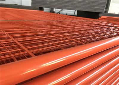 China Powder Coated  temporary construction Security Fencing 2.1m*2.4m OD 32mm high visibility security construction fence for sale