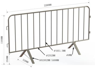 China y crowd control barrier fence with removable feet, portable fence for construction and crowd control solutions for sale