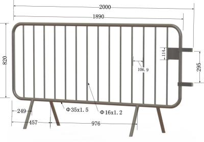 China Bristain Standard Hot Dipped Galvanized Crowd Control Barriers Cross Foot for sale
