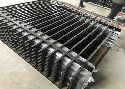 China Steel Tubular Fence Panels ( Crimped spear and flat Design) 1800mm height and width 2400mm 3000mm POWDER coated RAL for sale