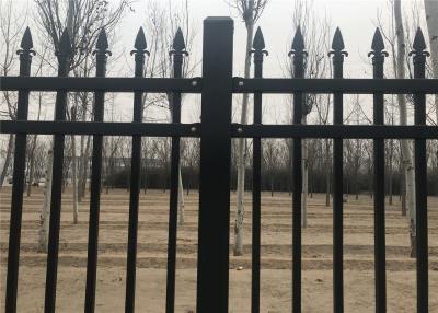 China Ornamental Garrison Tubular Security Fence Panels 45mm*45mm x 1.6mm thick 25mm x 25mm picket crimped spear or flat top for sale