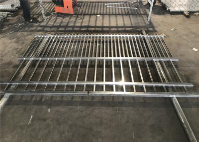 China Steel Tubular Fence Panels Customized Size 2.1m x 2.45m Rail 50mm Punched Hot dipped Galvanized In Zinc Pool for sale