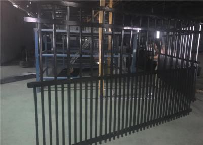 China 1800mm x 2400mm Garrison Fencing 2100mmx2400mm Panels Stain Black Interpon Powder Rail 40mm and 50mm Upright 25mm for sale