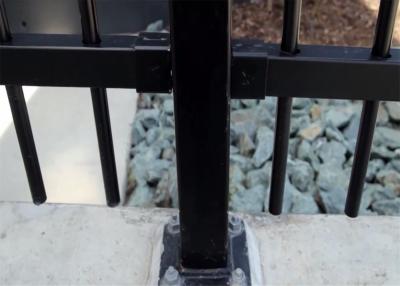 China Black Powder Coated Tubular Garrison Fencing panels 2 Rails 40mm wall thick 1.5mm Spacing 108mm Upright 25mm Crimped Spe for sale