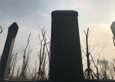 China Crimped Spear Stain Black Powder Security Garrison Fencing Panels for sale