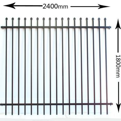 China Powder Coated Steel Garrison Security Fencing Stain Black Powder Crimped Top Spear for sale