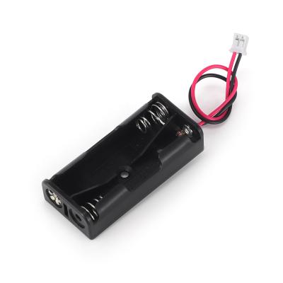 China PP 2 Cell Battery Holder RoHS Compliant AAA Cell Holder Black No Cover No Switch for sale