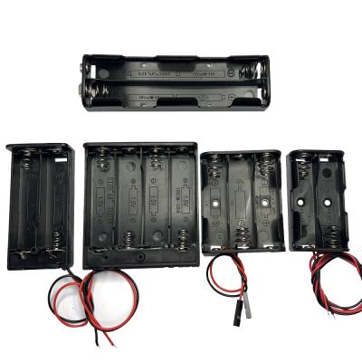 China Black AA Series Battery Holder Custom Battery Case Holder With Wire Leads for sale