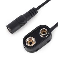 China ODM 9V Battery Snaps I Type 9 Volts Battery Clip With 15cm Wire Leads And DC 5.5 X 2.1mm Female Jack for sale