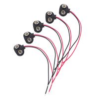 China RoHS Compliant 9V Battery Snap Connectors ODM 9V Battery Clip Connectors With Wire UL1007 26AWG 5.9 Inch for sale