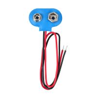 China Blue 9V Battery Clip Connector OEM Battery Snap Connectors T Type With 6 Inch / 15cm Wire Leads for sale